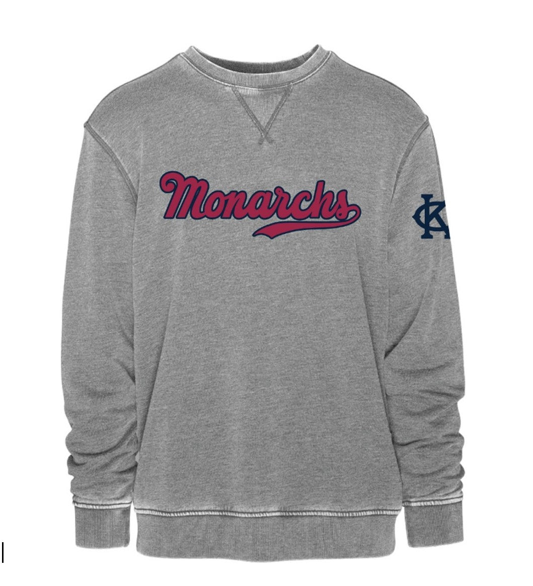 Sweatshirt, Vintage Crew, Grey – Kansas City Monarchs Baseball