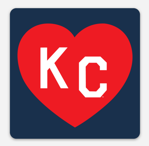 KC Heart Logo, Sticker – Kansas City Monarchs Baseball